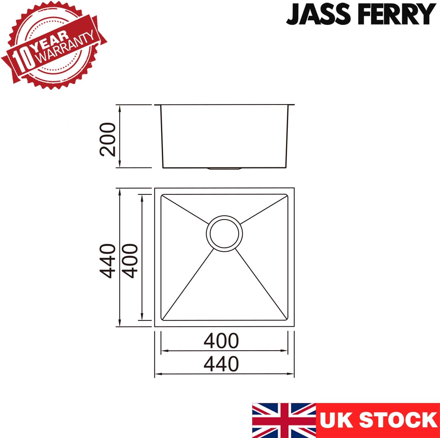 JASS Ferry 1.2mm Thickness Stainless Steel Kitchen Sink Premium ...