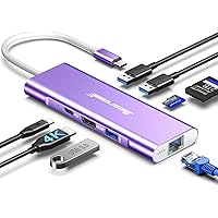 Amazon.com: Hiearcool USB C Hub, USB C Ethernet Dongle 4K@60Hz HDMI Multiport Adapter, USB C ...