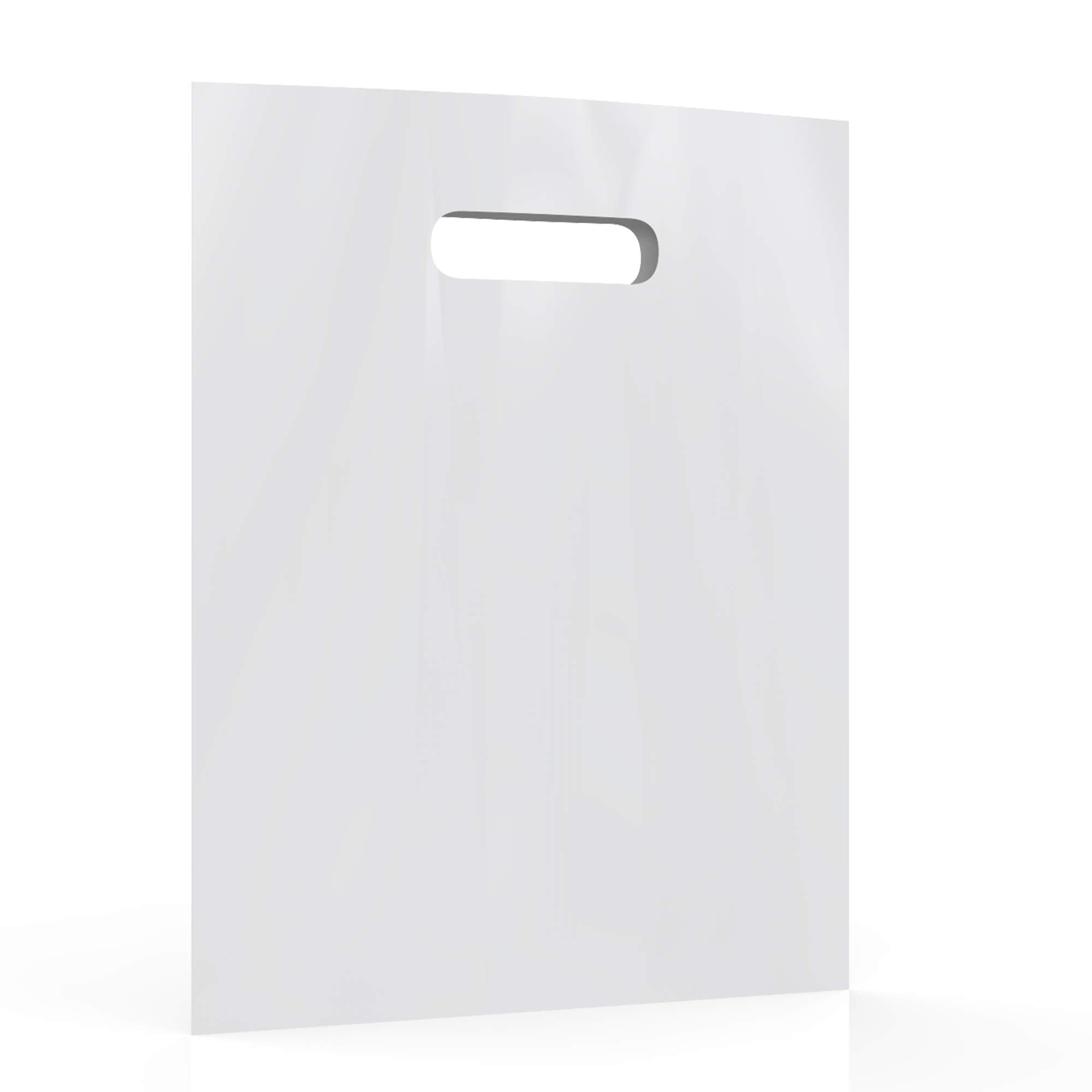 Amazon.com: White Merchandise Plastic Shopping Bags - 100 Pack 12" x 15 ...