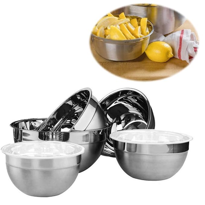 Bols en Acier Inoxydable avec Couvercle pour Cuisine, Salades, Bol ...