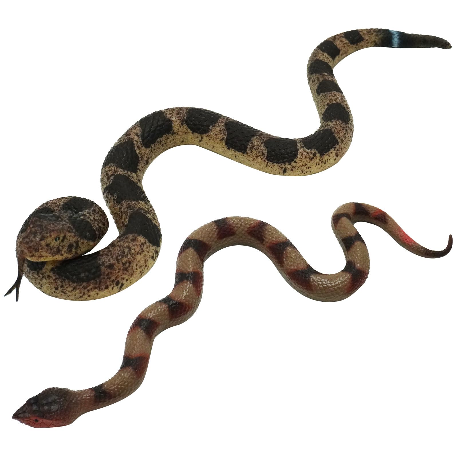 Gelabur 2Pcs Fake Snakes Prank, Soft Rubber Snake Realistic Keep Birds ...