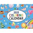 Amazon.com: Kids Coloring Calendar 2025 Learning At Home Monthly Wall ...