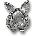 Amazon.com: Magic Zoo Pewter Bunny Lapel Pin - Women's Rabbit Brooch ...