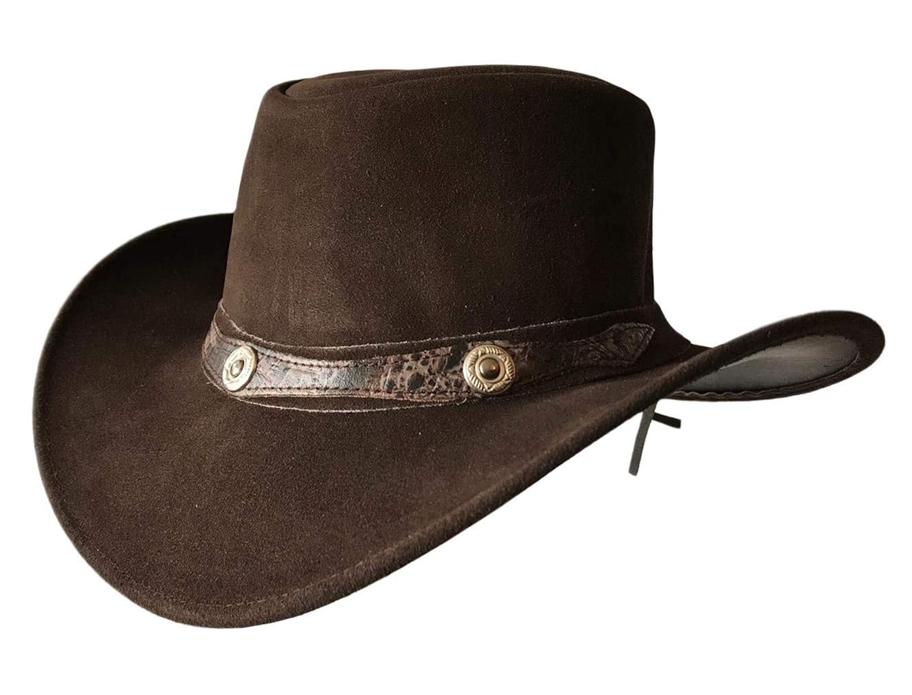 BRANDSLOCK Mens Vintage Wide Brim Cowboy Aussie Style Western Bush Hat ...