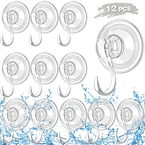 AROIC Suction Cup Hooks, 12 Pack Shower Suction Hooks, Heavy Duty ...
