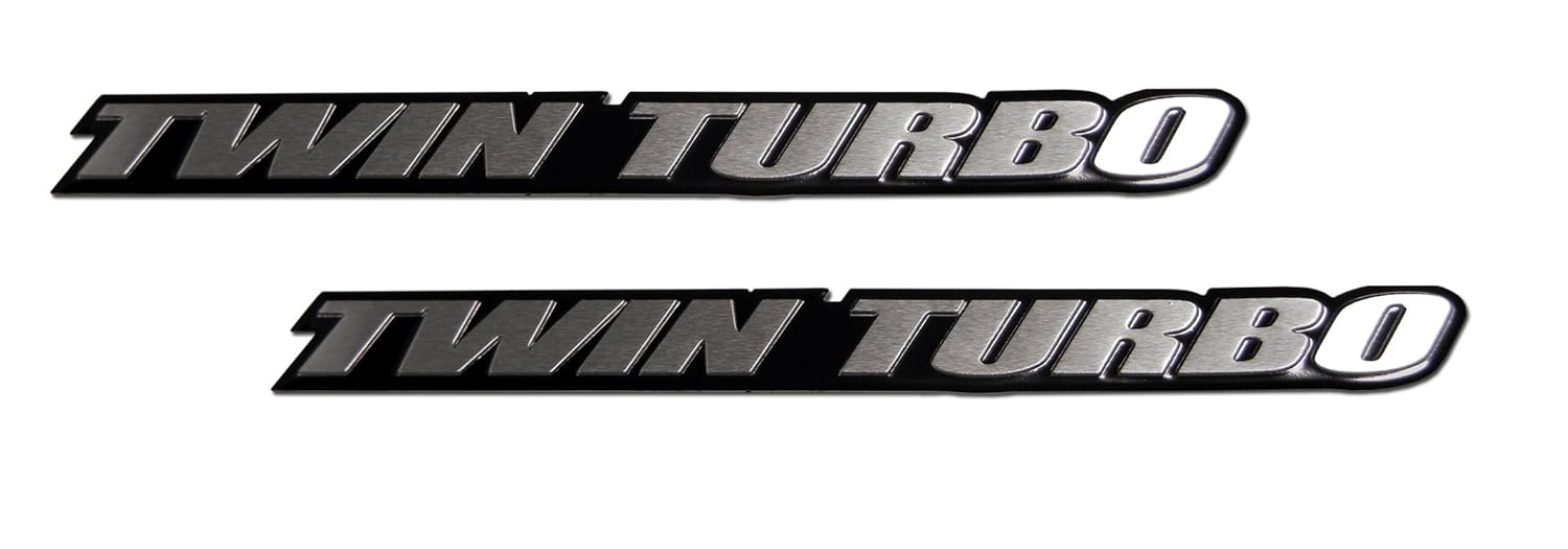 Amazon.com: ERPART 2 x (pair/Set) Twin Turbo Aluminum Emblems Badges ...