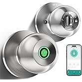KLLOQUE Fingerprint Door Lock, Smart Fingerprint Door Knob with Lock ...