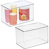 Amazon.com: mDesign Plastic Stackable Box Food Storage Container Box ...