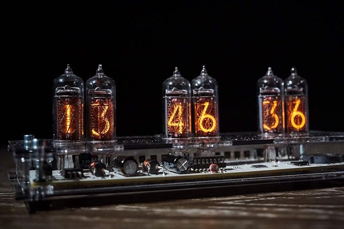 Amazon.com: Clock on vacuum tubes indicators IN-14 Tubes Clock with 6 ...