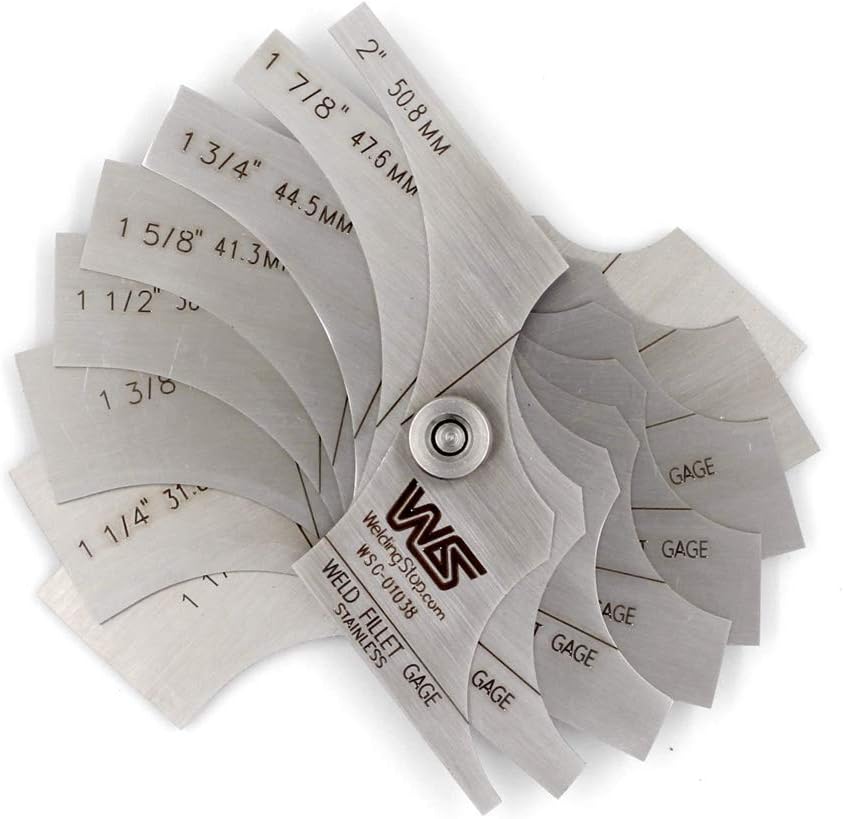 Welding Fillet Gage 8 Piece Set 1''1/8-2'' Pipe Weld Radius Gauge ...