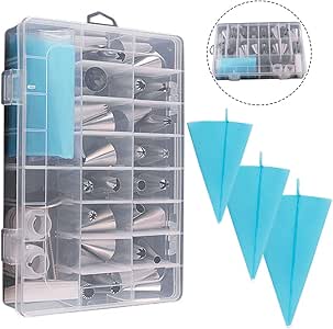 Amazon.com: 39PCS Pastry Tube Set Piping Tips with Storage Case.Include ...