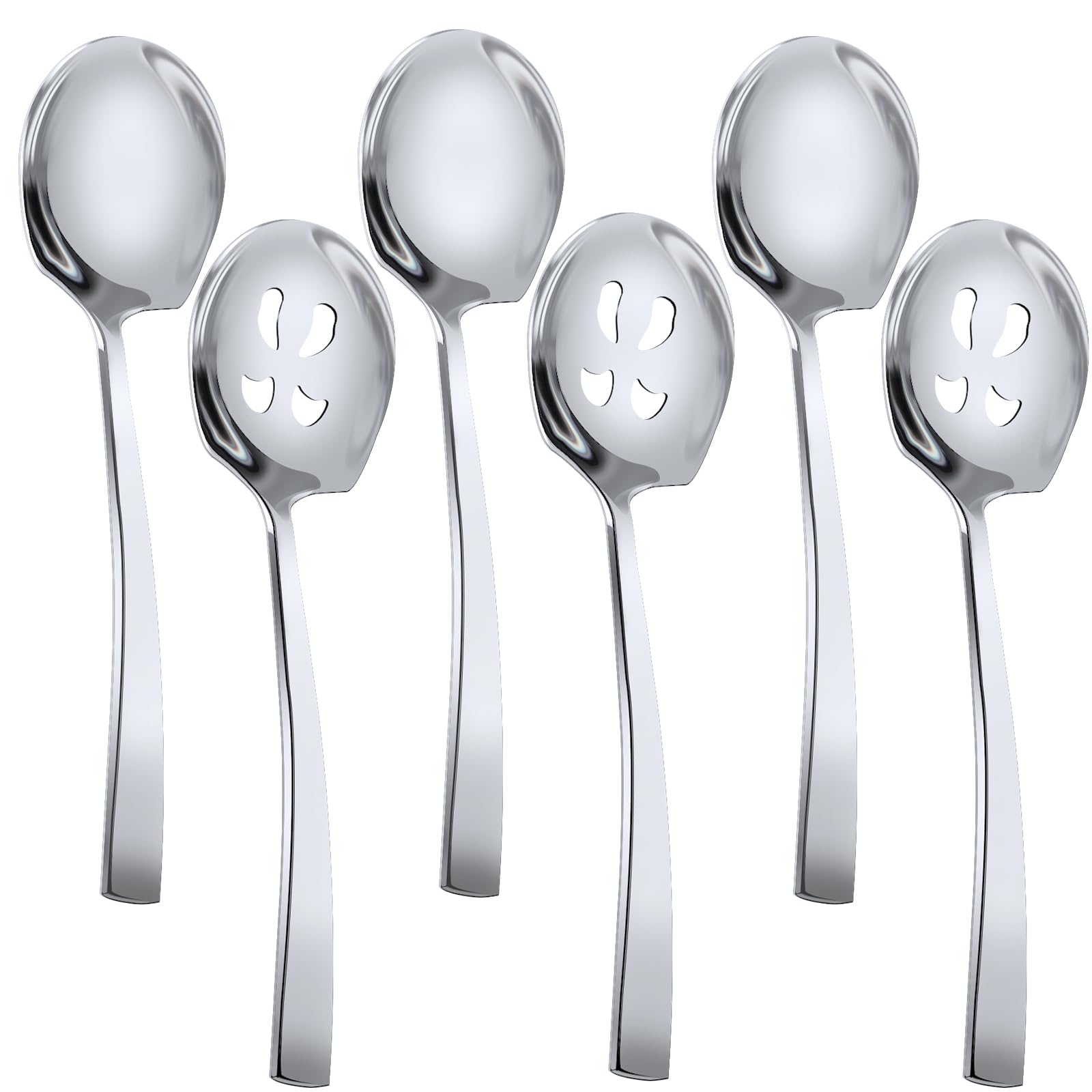 HANSGO Serving Spoons Set, 3 Serving Spoons and 3 Slotted Spoons, 9 ...