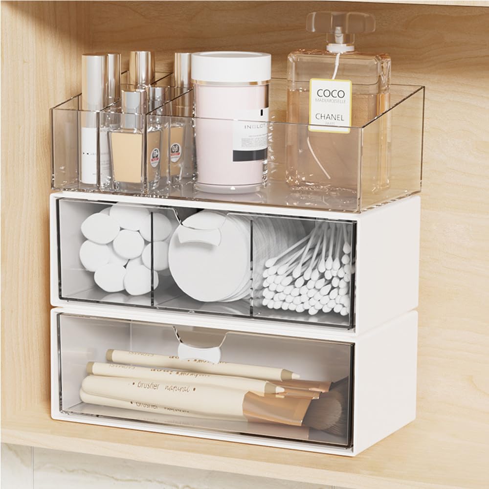 Bawuie 3 Tier Medicine Cabinet Shelves Organizer, Stackable Bathroom ...