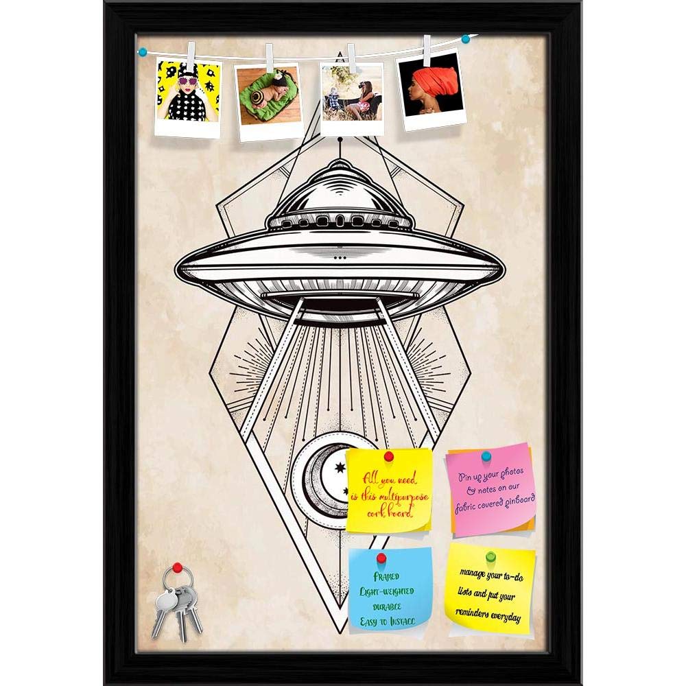 ArtzFolio Alien Spaceship D1 Printed Bulletin Board Notice Pin Board ...