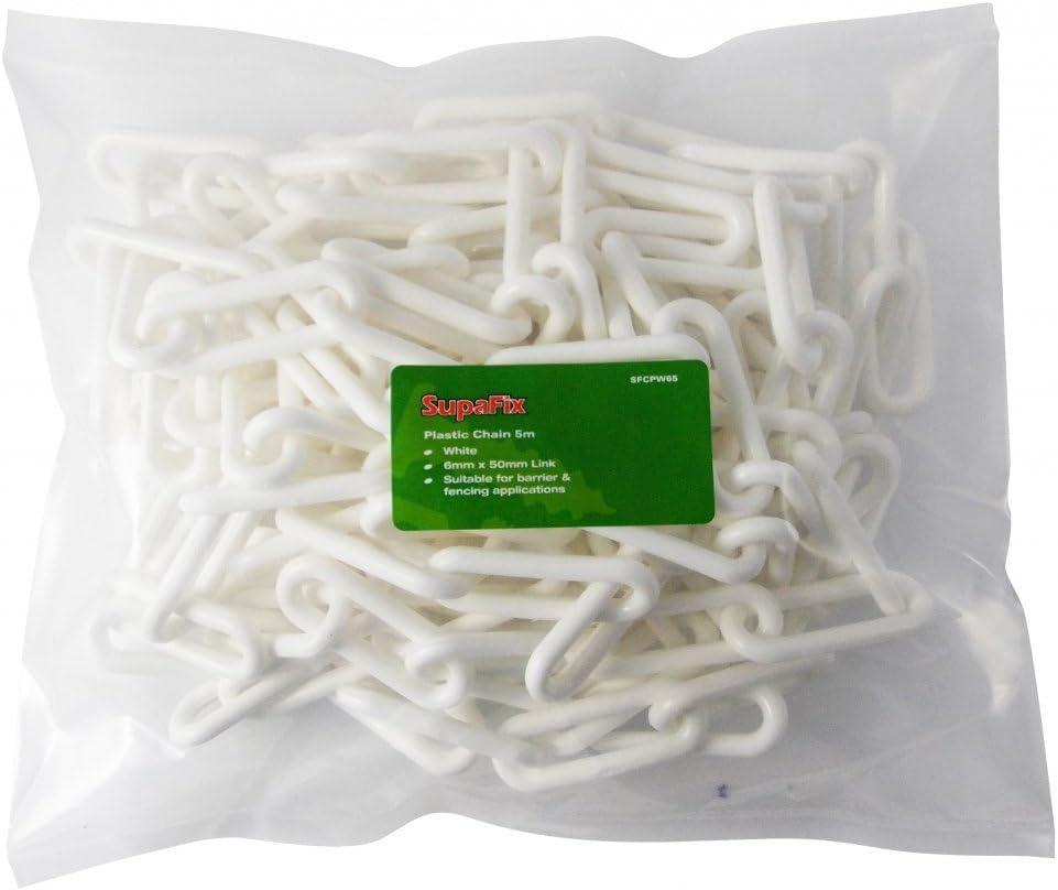 White Plastic Linked Chain 5MTR. – BigaMart