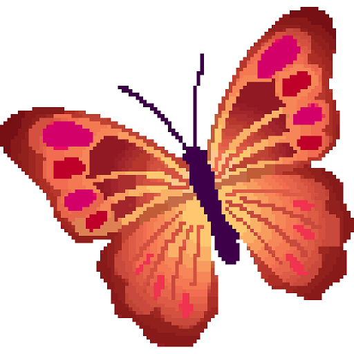 Butterfly Pixel Art - Paint by Number, Sandbox Coloring Pages:Amazon.co ...