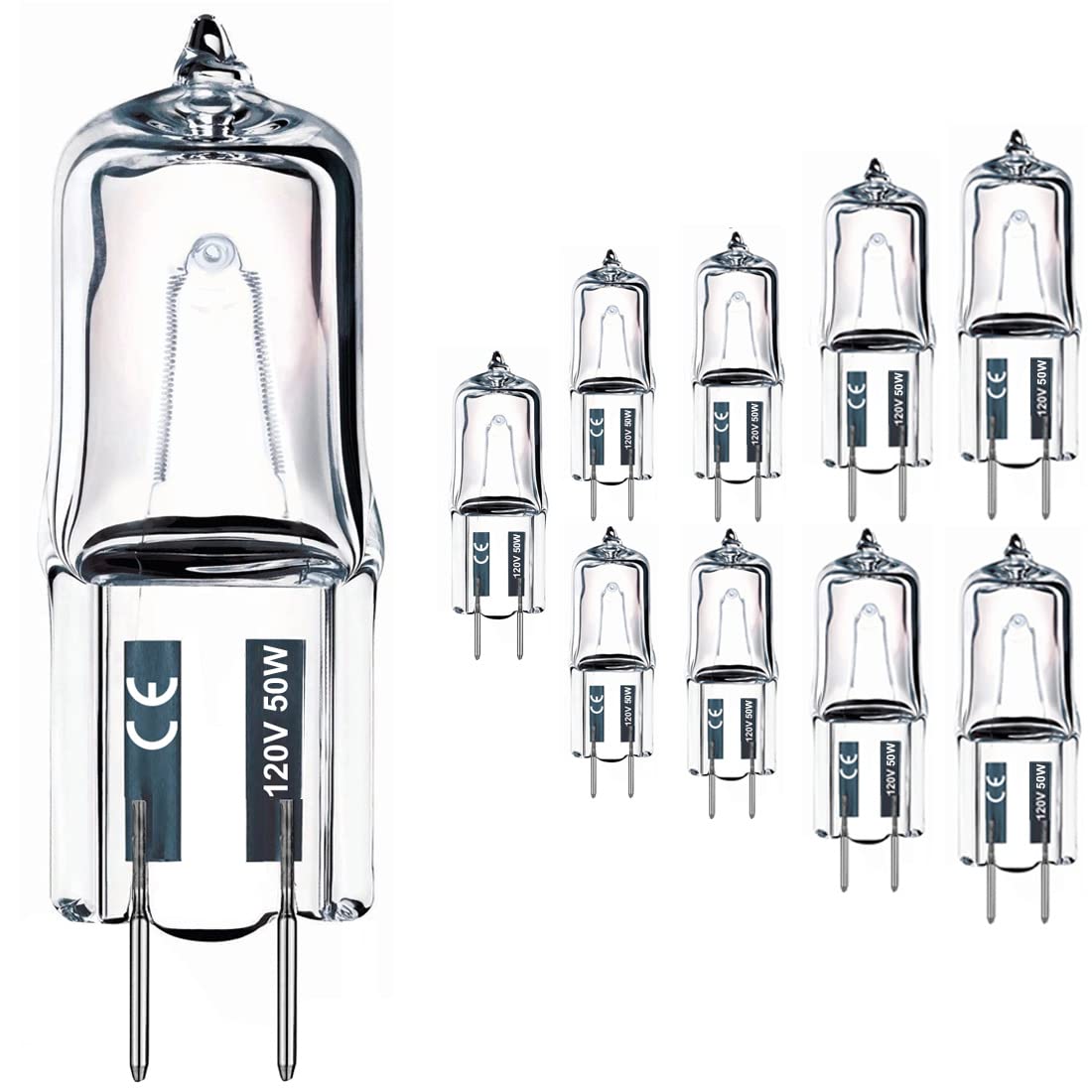 Vinaco G8 Halogen Bulb 50W, 10 Pack High Output 120V With G8 Base ...