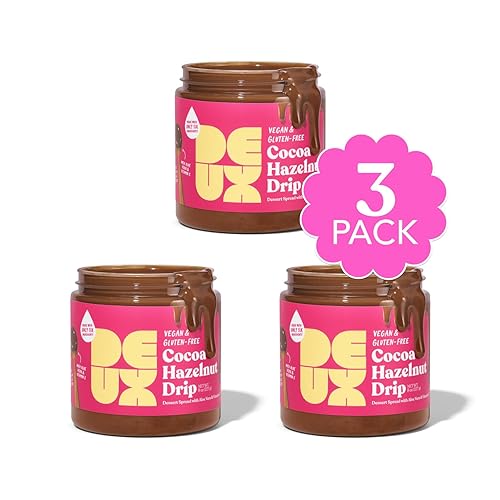 DEUX Vegan Hazelnut Spread - Gluten-Free Hazelnut Chocolate Spread for ...