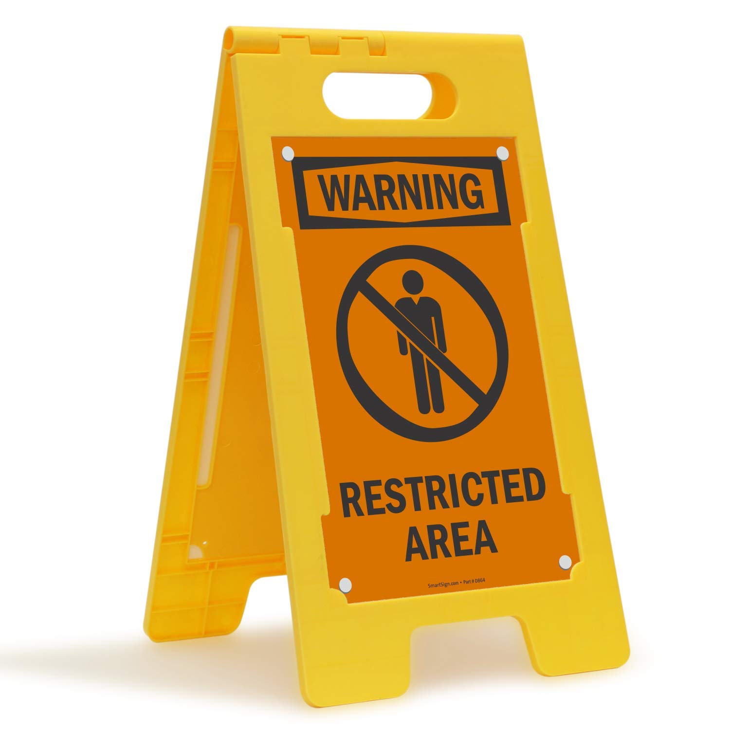 SmartSign Folding Floor Sign, Legend "Restricted Area" With Graphic, 25 ...