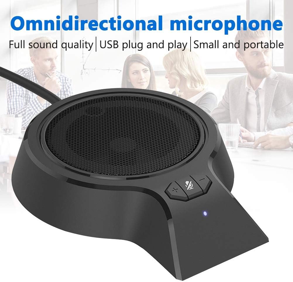 POHOVE Conference USB Microphone, 360° Omnidirectional Condenser PC Mic ...