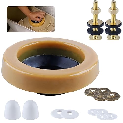 iFealClear Extra Thick Toilet Wax Ring Kit, Wax Ring with Brass Bolts ...