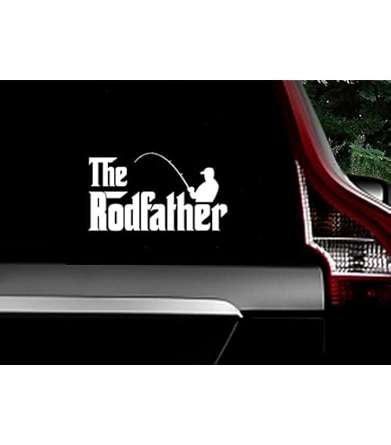 Vinyl Car Decal Fishing Rodfather Vinyl Decal Sticker - 5.5 Inch White ...