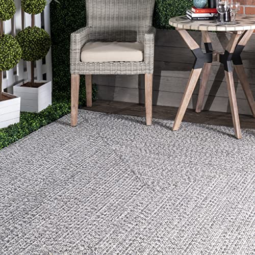 NuLOOM Wynn Braided Indoor/Outdoor Area Rug, 3' X 5', Light Grey/Salt ...