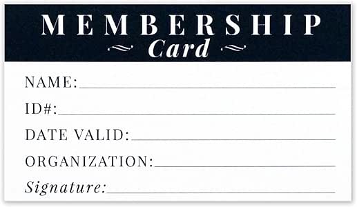Amazon.com : Membership Card - Blank Member ID Cards to Write In ...