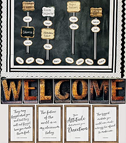 Schoolgirl Style Rustic Welcome Bulletin Board Set—Farmhouse Welcome ...