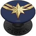 Amazon.com: Marvel Captain Marvel Movie Gold Blue Logo PopSockets ...