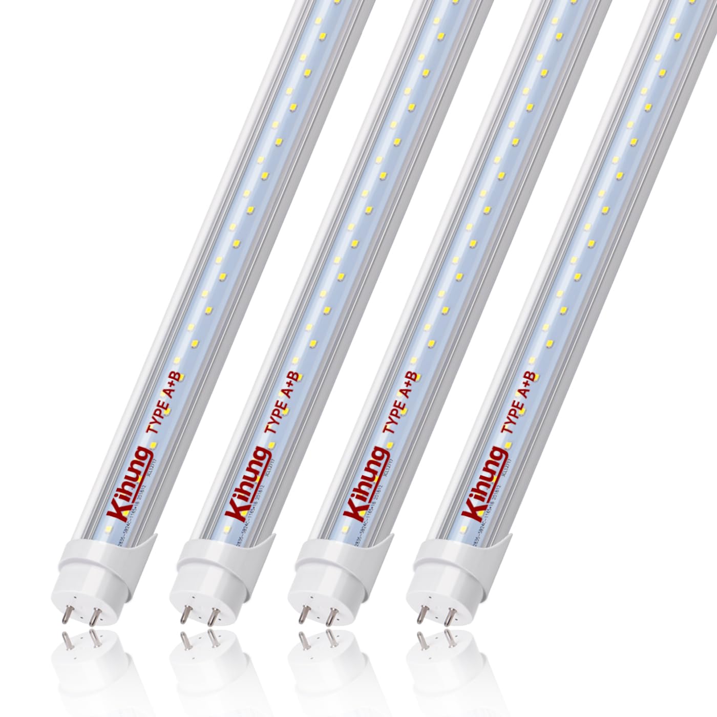 Kihung T8 Led Bulbs 4 Foot Type A+B Tube Light, 24W, 3120LM, 6000K Led ...