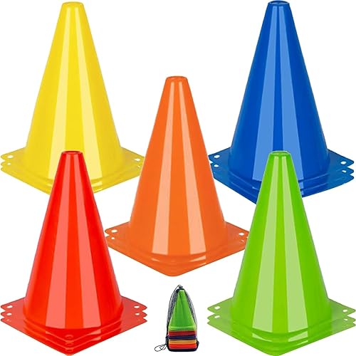 7 Inch Soccer Cones, 15 Pack Cones Sports Training Agility Field Marker ...