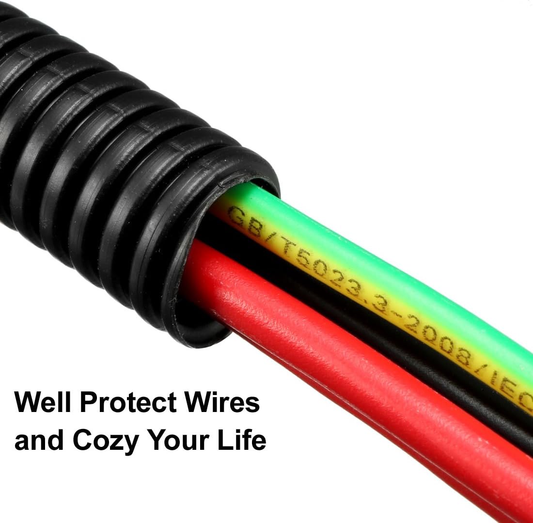 sourcingmap 22M Length 13mm Outside Dia Corrugated Bellow Conduit Tube ...