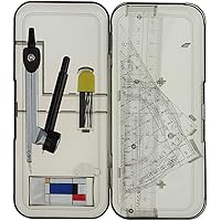 Amazon.com : Drawing Compass,7-piece Metal Compass Ruler Set Students ...