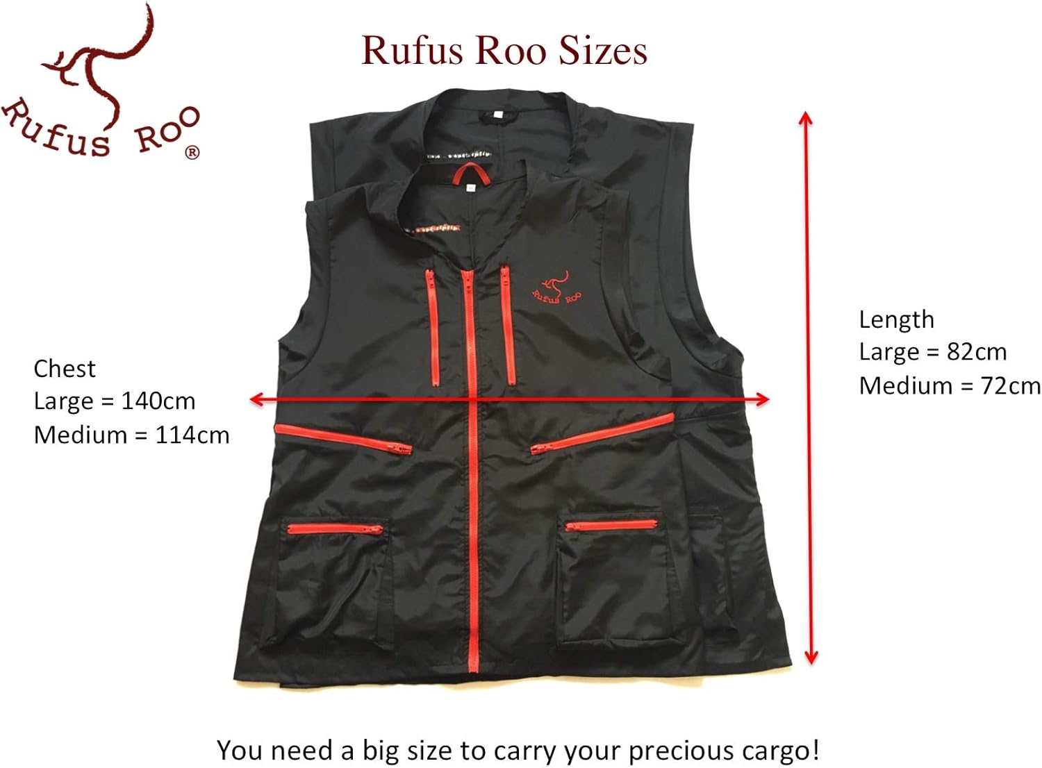 Rufus Roo – Medium Black, Black Zip, Black Logo – BigaMart