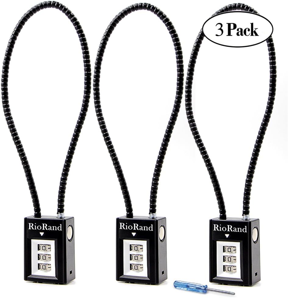Trigger Lock 3 Digit Combination 15 Inch Gun Cable Lock Pack 3 Fits ...