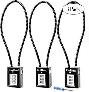 Trigger Lock 3 Digit Combination 15 Inch Gun Cable Lock Pack 3 Fits ...