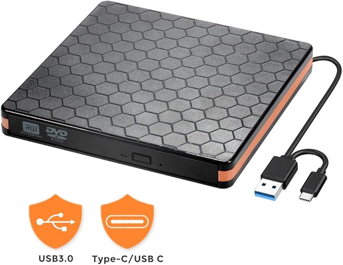 Lecteur CD/DVD Externe, USB 3.0 Portable RW/ROM Mince ROM Transmission ...