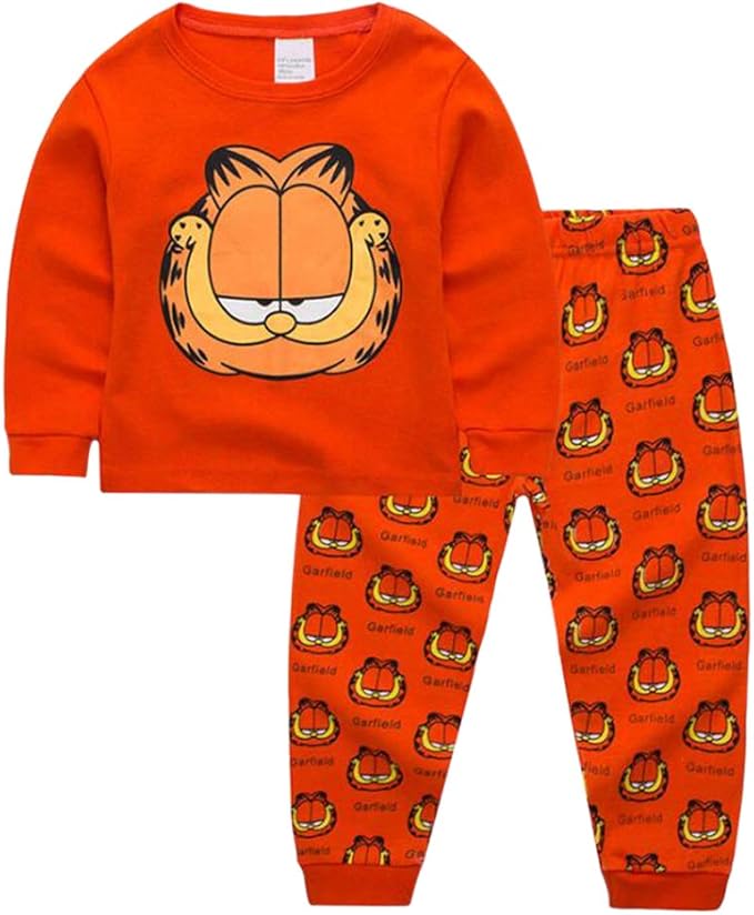 Sidney Boys Garfield Pjs Pants 2 Piece Pajama Set,Size 2-7Yrs (Orange ...