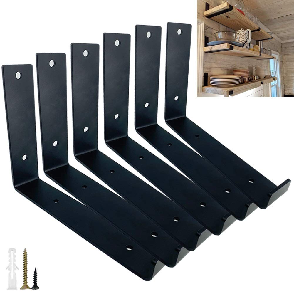 Buy Shelf Brackets, Industrial Shelf Angle Braces Brackets for Rustic ...
