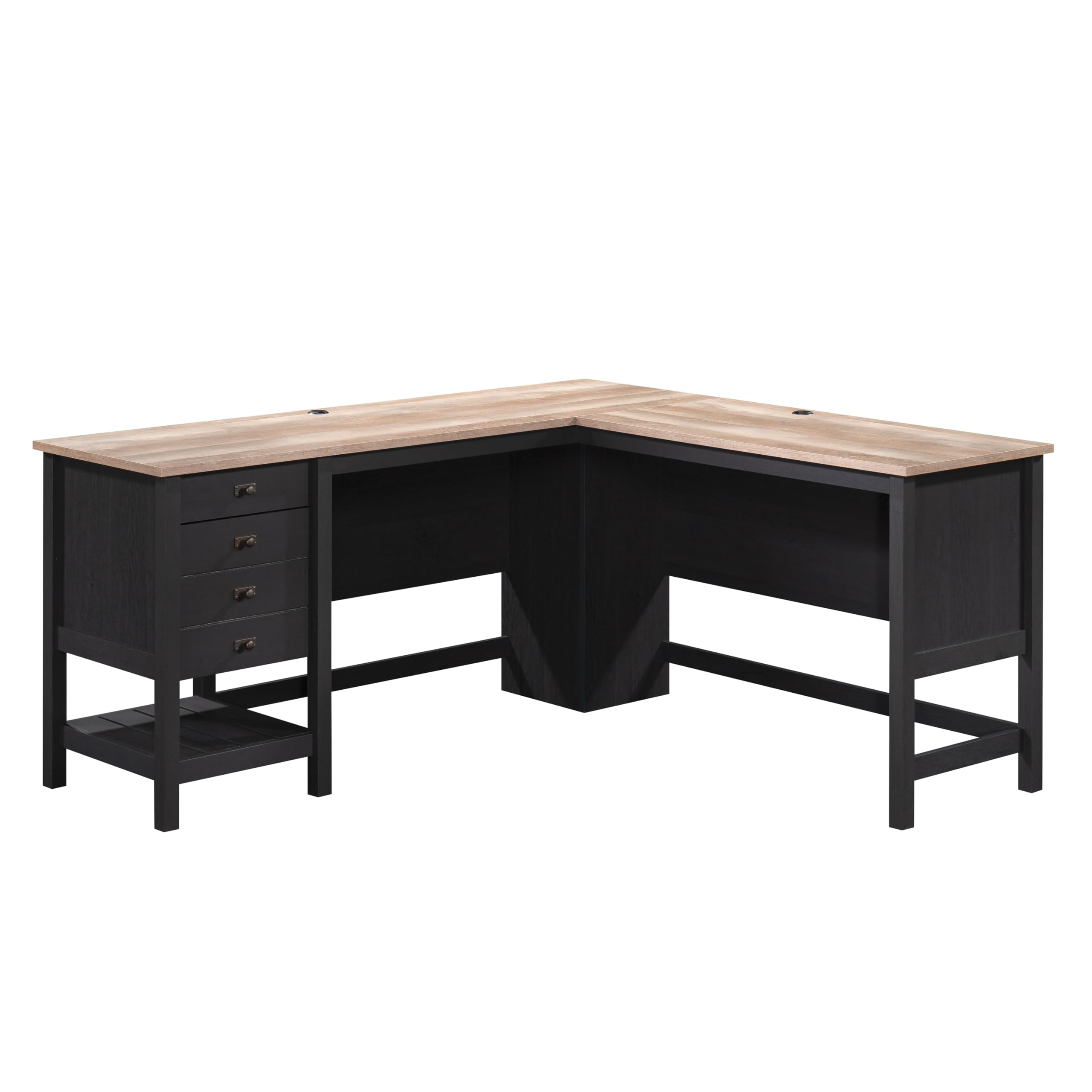 Sauder Cottage Road L Shaped Desk Computer Desk with Drawers, Home ...
