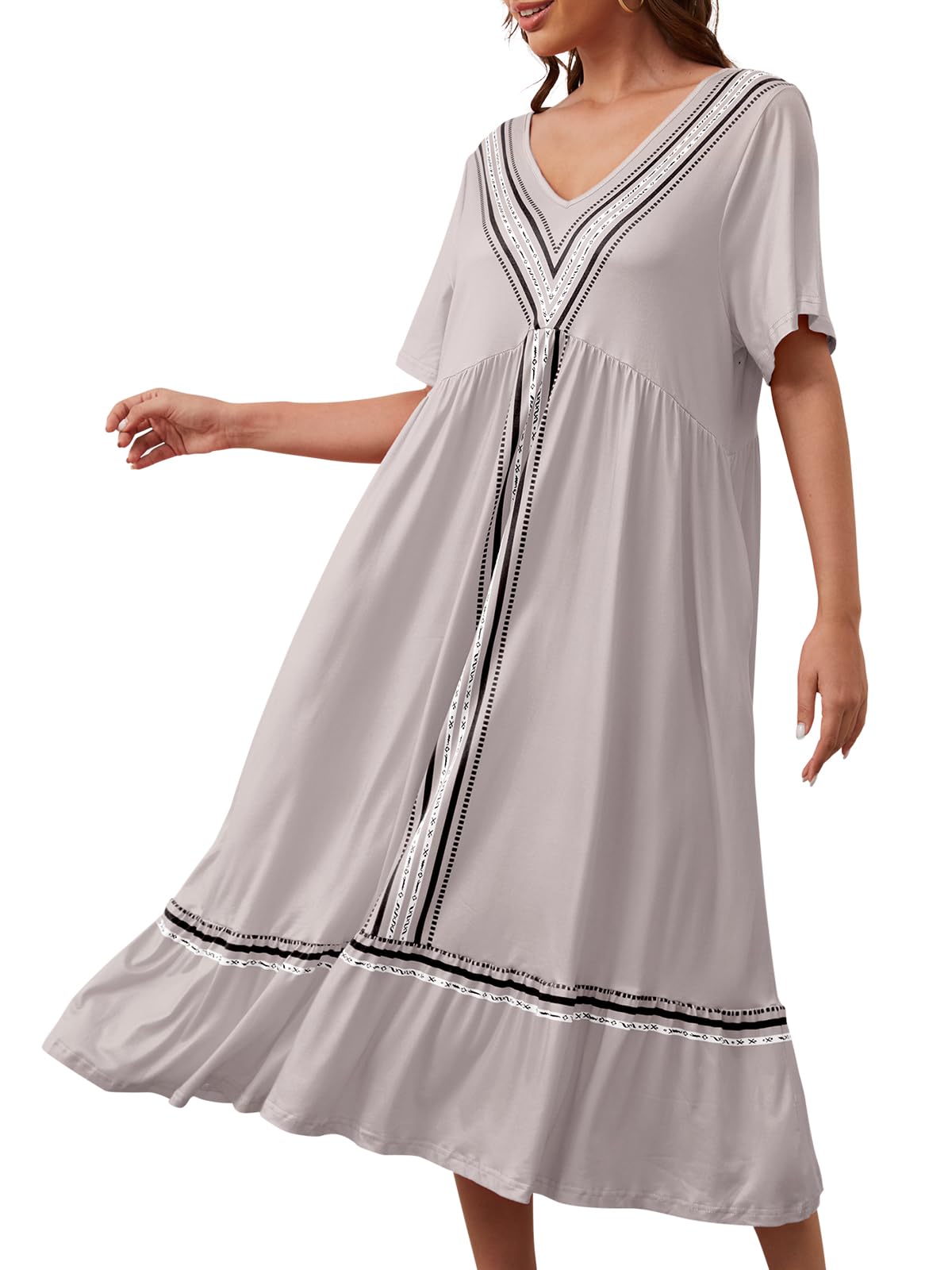 CRIPOM House Dresses for Women with Pockets Summer Hawaiian Muumuu ...