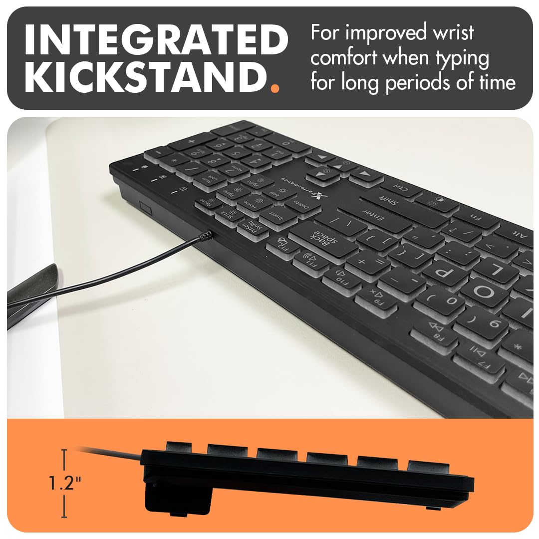 Mua X9 Large Print Backlit Keyboard | Wired Light Up Computer Keyboard ...