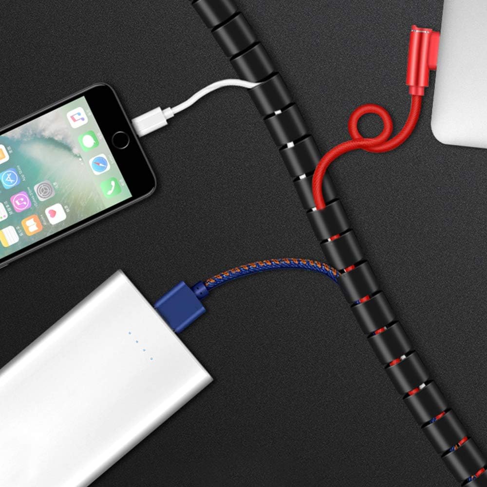 FUJIE 16mm x 2m Black Cable Tidy Wrap Cable Management System Cutable ...