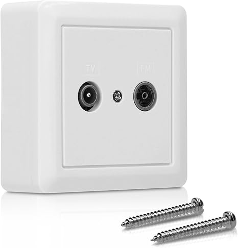 kwmobile Double TV/FM Wall Socket - Twin TV Aerial Socket Coaxial ...