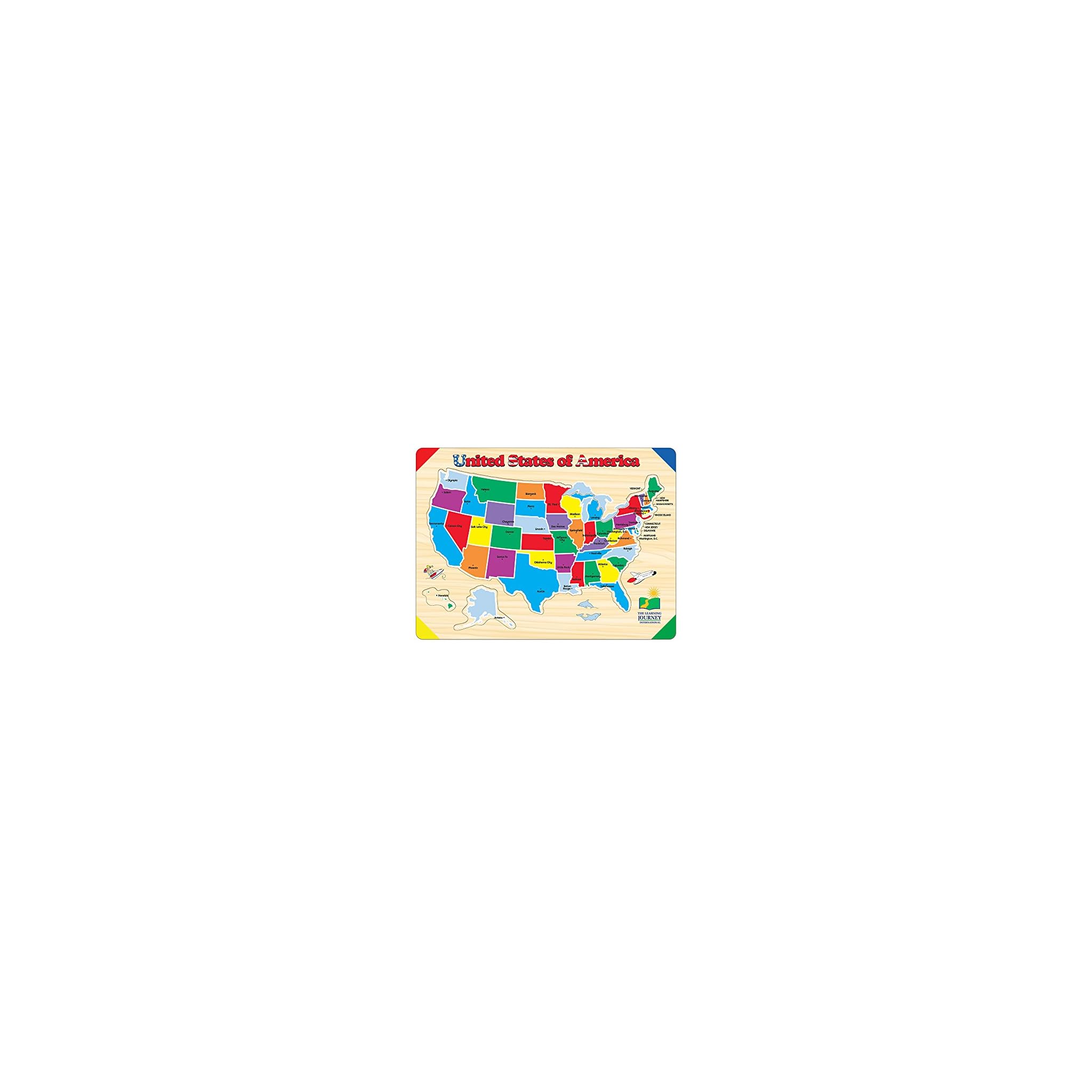 The Learning Journey Lift & Learn Puzzle - USA Map Puzzle for Kids ...
