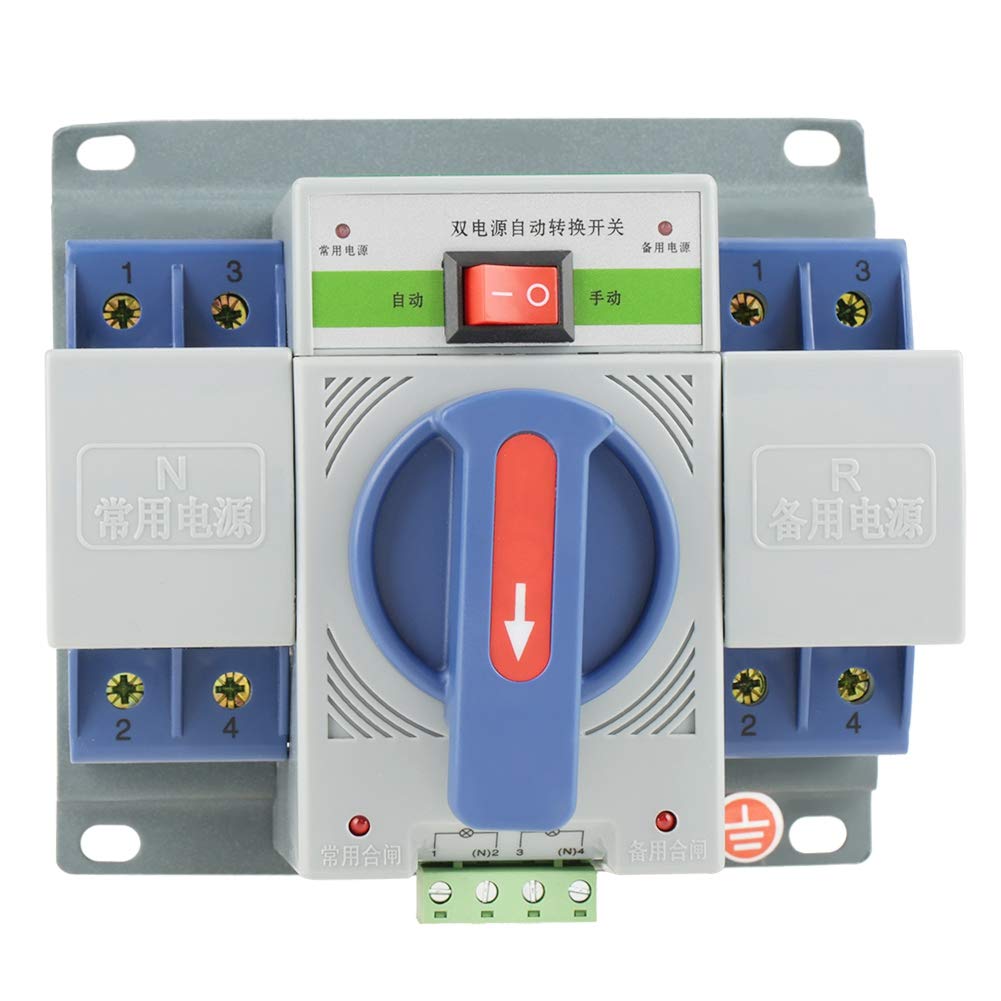 220V 63A 2P Mini Dual Power Automatic Transfer Switch Circuit Breaker ...