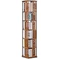 Amazon.com: 360 Rotating Bookshelf, Bamboo Rotating Storage Display ...