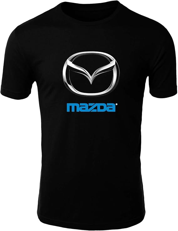 Mazda Logo Men T-Shirt Logo CAR AUTO TEE TOP CAR Auto Black White Short ...