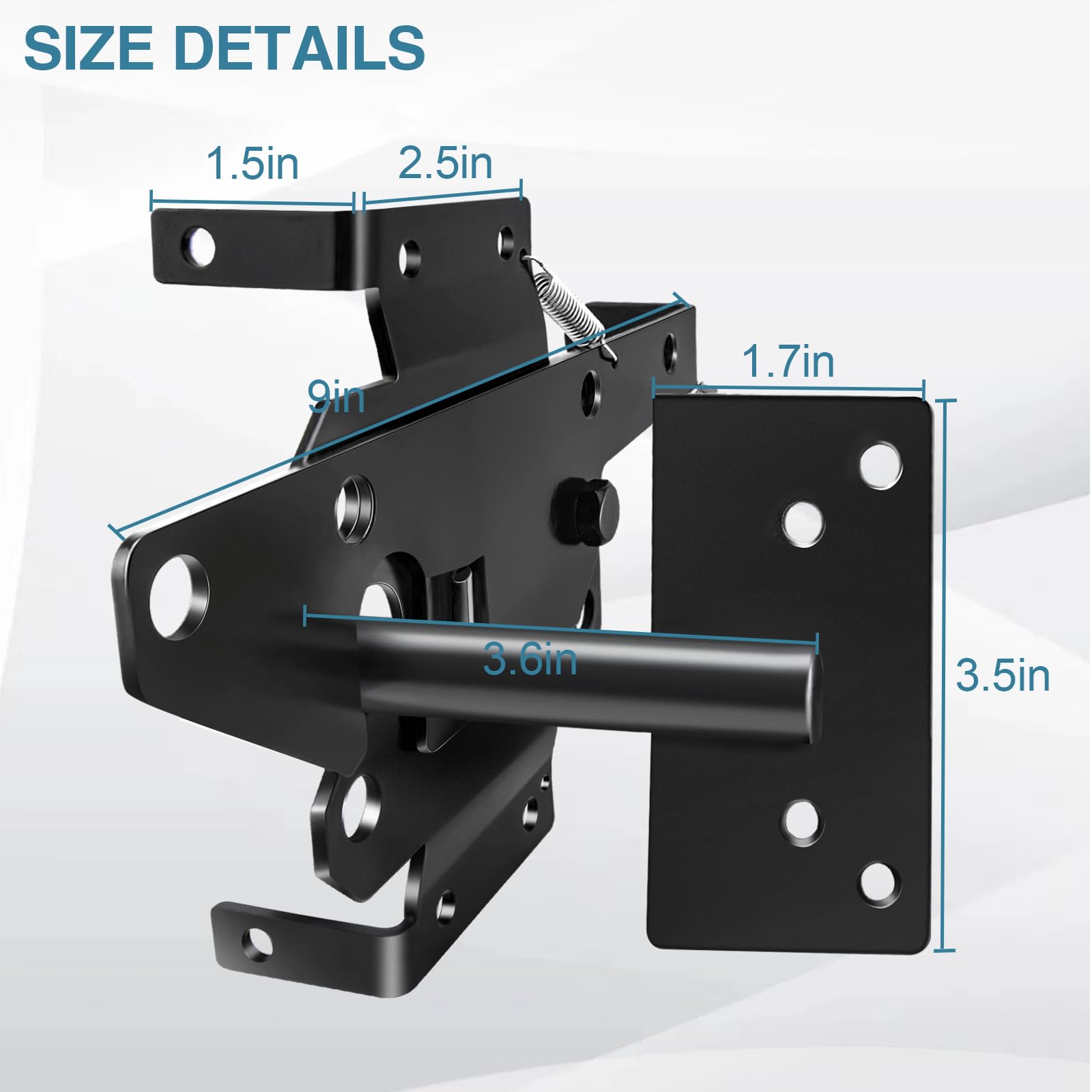 Self Locking Gate Latch And Gate Hinges Set Heavy Duty Hardware Hinges ...